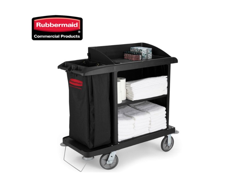 รถเข็นแม่บ้านรับเบอร์เมด Rubbermaid รุ่น FG618900BLA พื้นที่แคบ